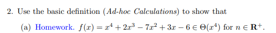 Solved 2. Use the basic definition (Ad-hoc Calculations) to | Chegg.com