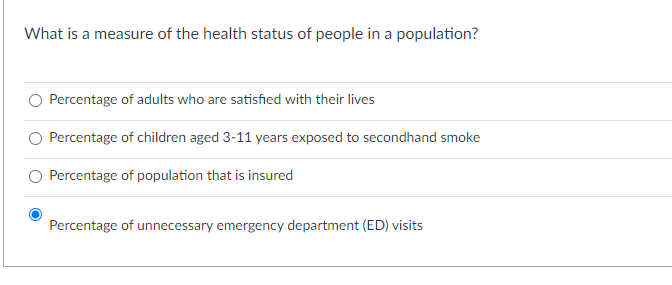 Solved What is a measure of the health status of people in a | Chegg.com