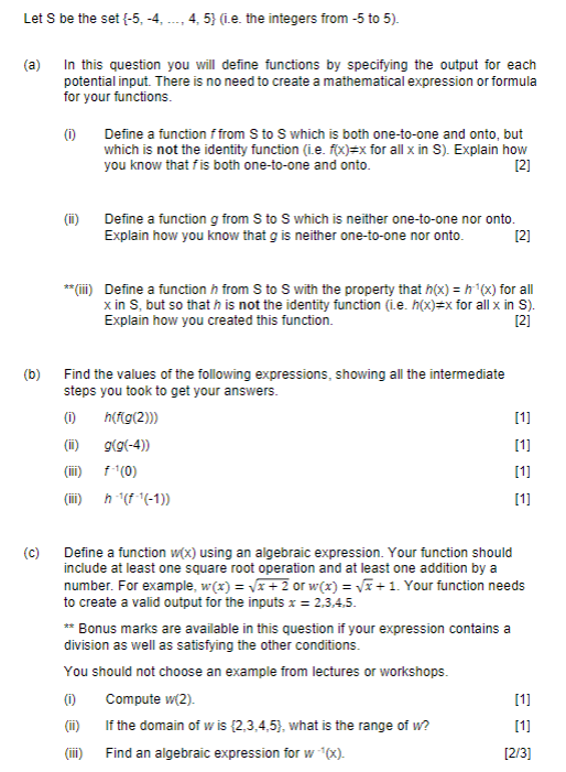 Solved Let S be the set {−5,−4,…,4,5} (i.e. the integers | Chegg.com