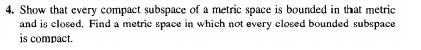 Solved 4. Show that every compact subspace of a metric space | Chegg.com