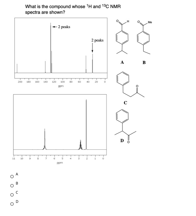 Solved What is the compound whose 'H and 13C NMR spectra are | Chegg.com