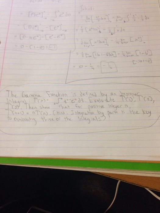 Solved The Gamma Function is defined by an improper | Chegg.com