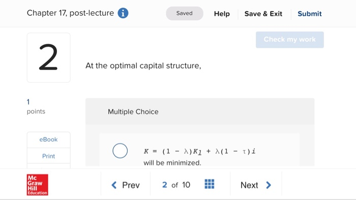 Solved Chapter 17, post-lecture Saved Help Save& Exit Submit | Chegg.com