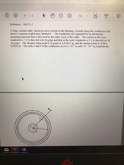 Solved 3 29 33 Reference: Ref 21-7 A long, coaxial cable, | Chegg.com