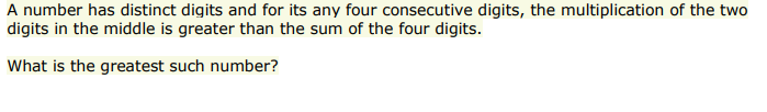 Solved A number has distinct digits and for its any four | Chegg.com