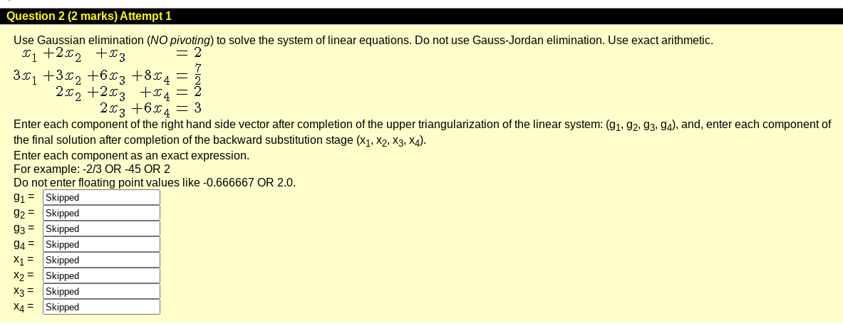 Solved Question 2 (2 marks) Attempt 1 Use Gaussian | Chegg.com