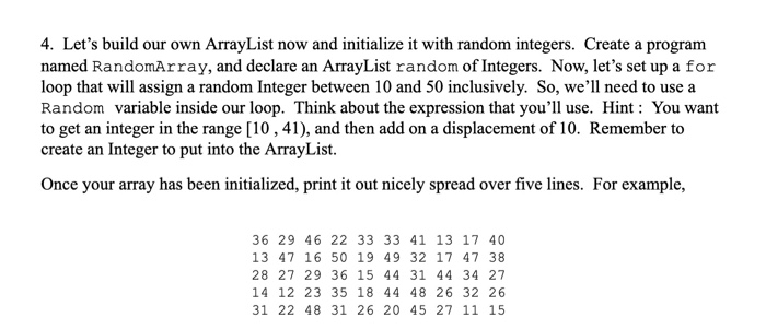 Solved 4. Let's build our own ArraylList now and initialize | Chegg.com
