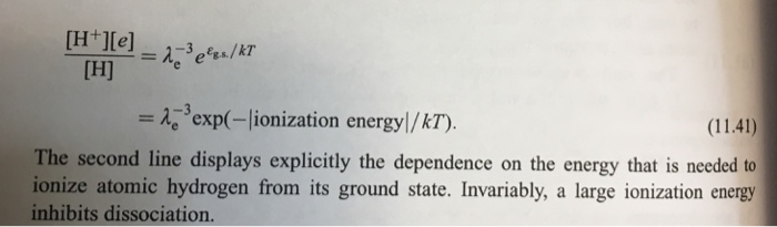 Solved 11. Saha equation for a generic atom. (a) Work out | Chegg.com