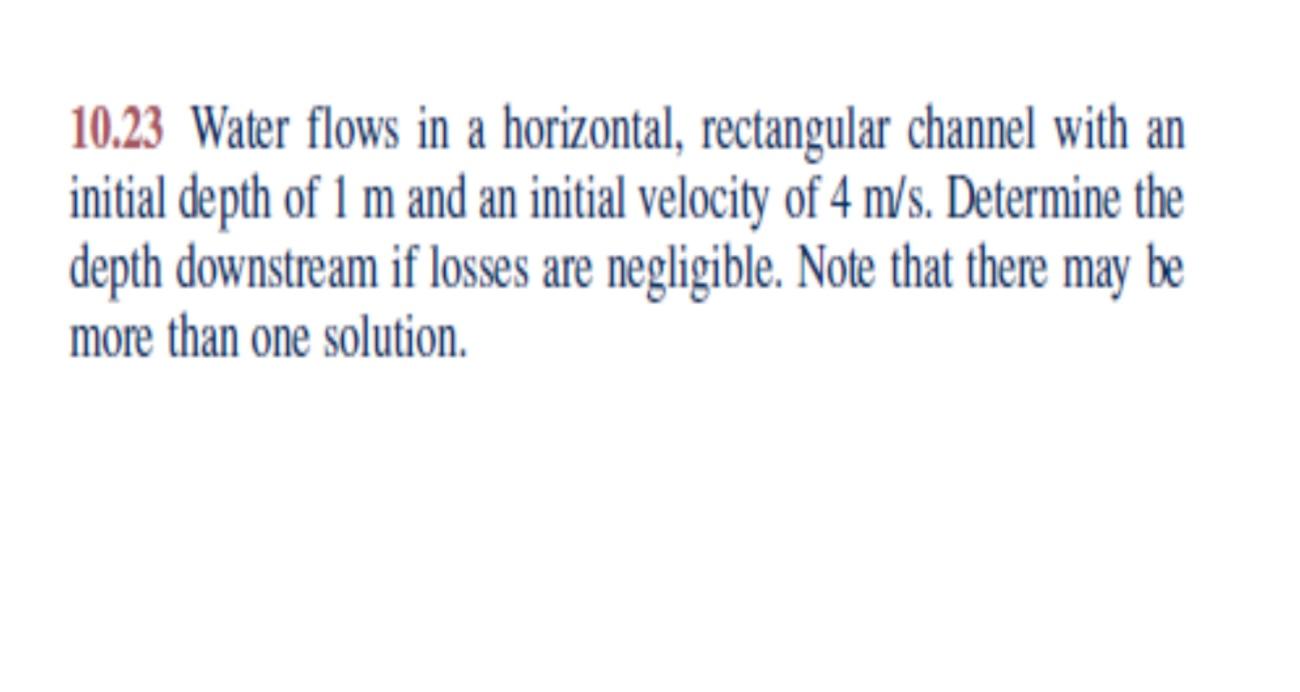 Solved 10.23 Water flows in a horizontal, rectangular | Chegg.com