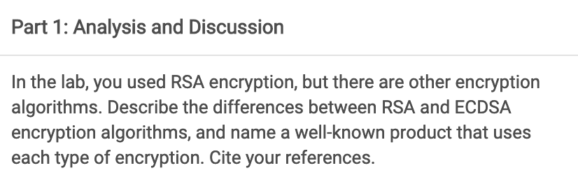 Solved Part 1:Analysis and Discussion In the lab, you used | Chegg.com