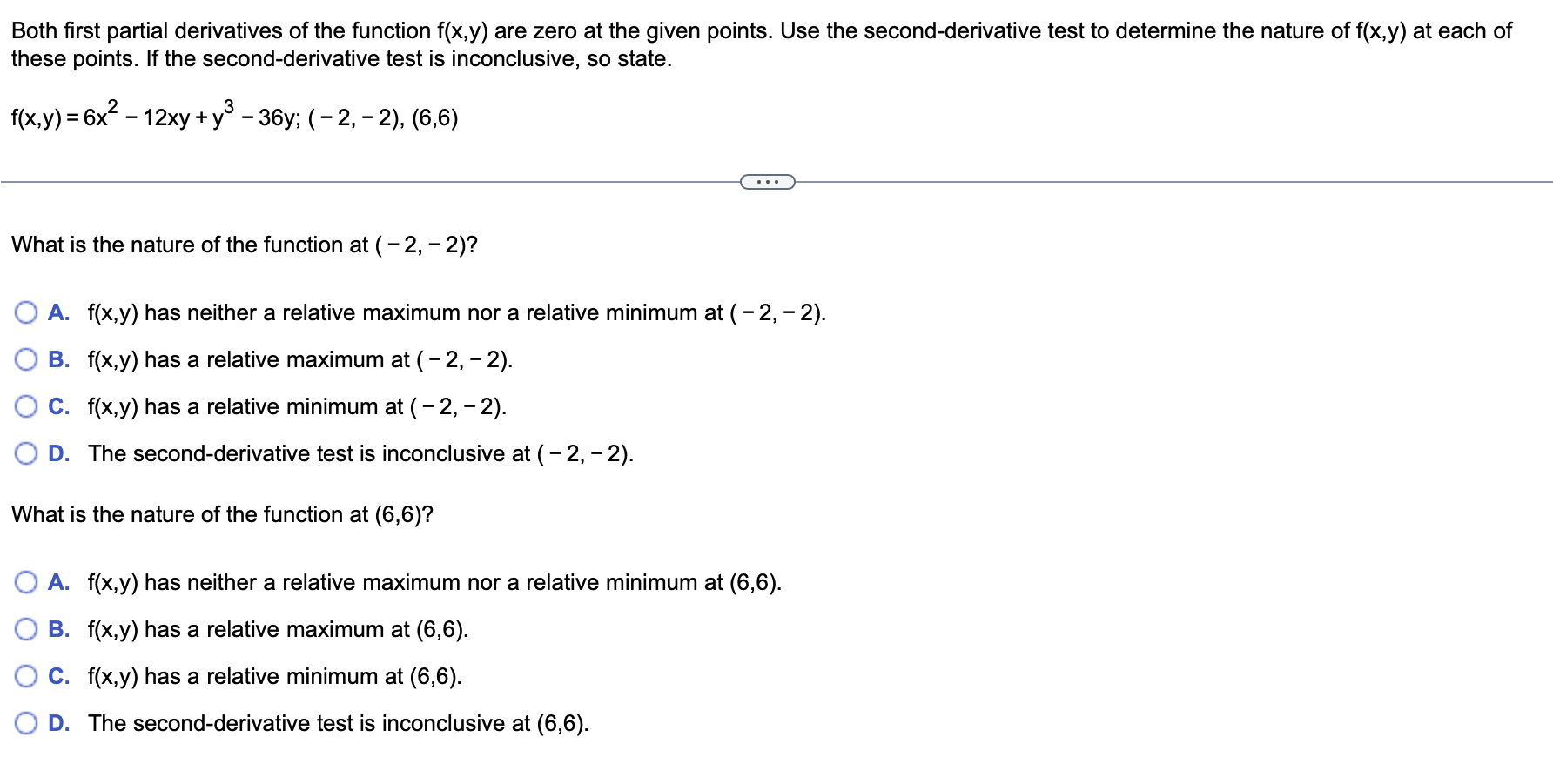 Solved Both first partial derivatives of the function f(x,y) | Chegg.com