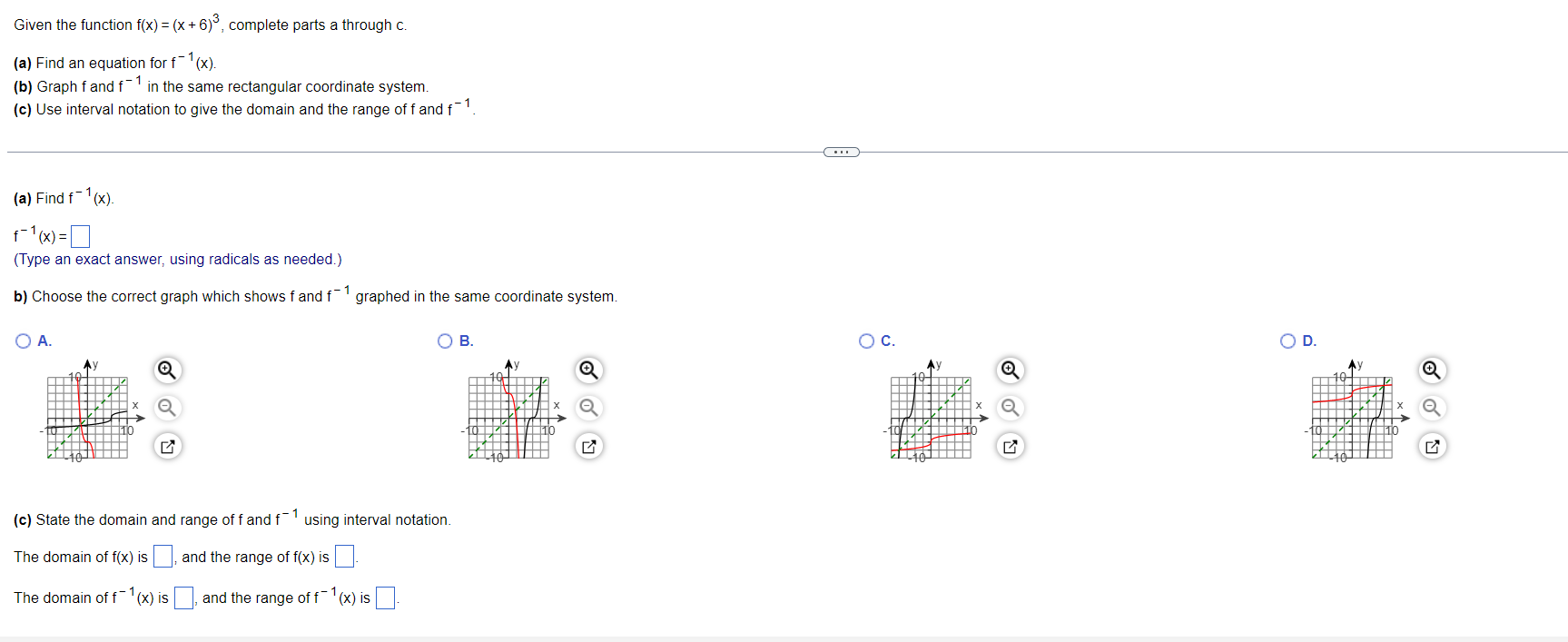 Solved Given the function f(x) = (x + 6), complete parts a | Chegg.com