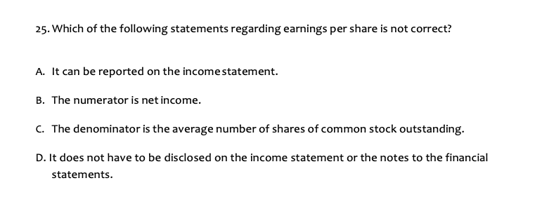 25. Which of the following statements regarding | Chegg.com