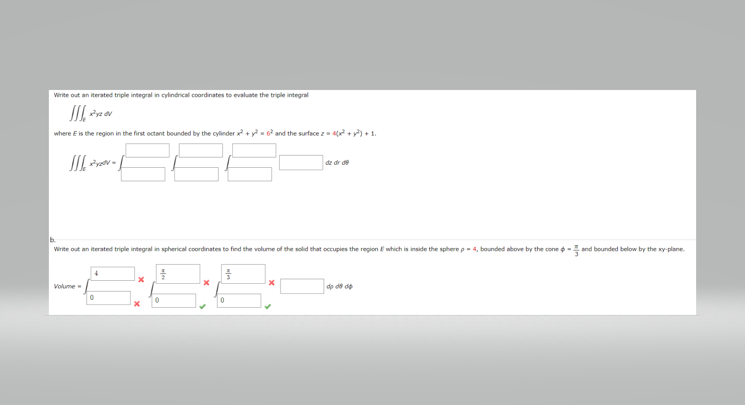 Solved Write out an iterated triple integral in cylindrical | Chegg.com