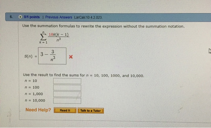 Solved 6. 0/1 points I Previous Answers LarCalc 10 4.2.023 | Chegg.com Solved 6. 0/1 points I Previous Answers LarCalc 10 4.2.023 | Chegg.com