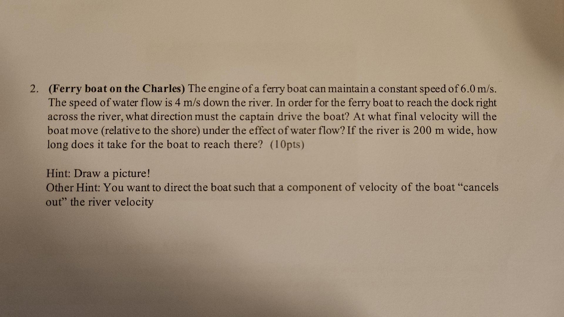 Solved (Ferry boat on the Charles) The engine of a ferry | Chegg.com