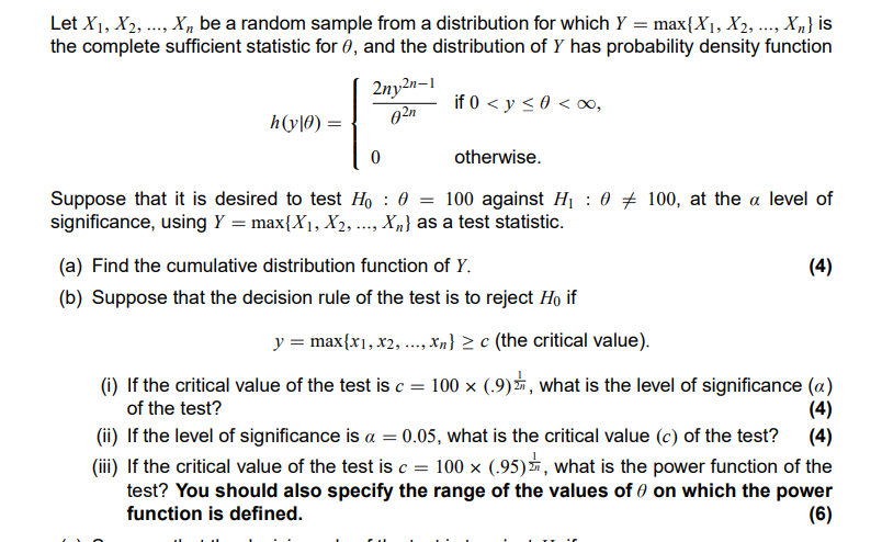 Let X1,X2,…,Xn be a random sample from a distribution | Chegg.com