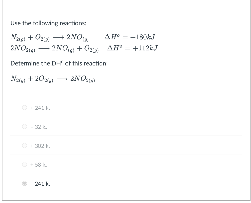 Solved Use the following reactions: | Chegg.com