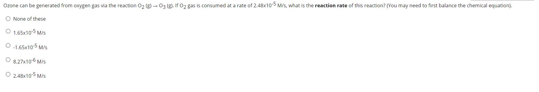 Solved Ozone can be generated from oxygen gas via the | Chegg.com