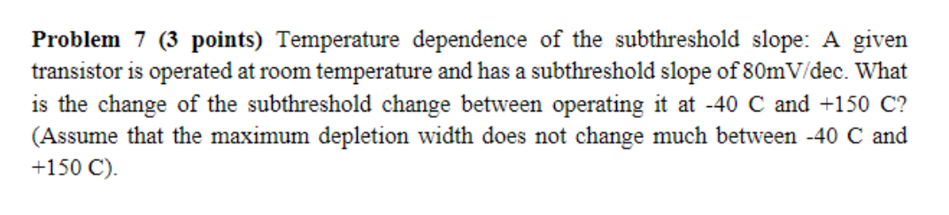 Solved Problem 7 (3 points) Temperature dependence of the | Chegg.com