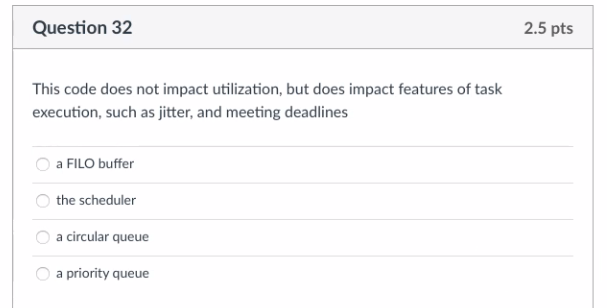 Solved Question 32 2.5 pts This code does not impact | Chegg.com