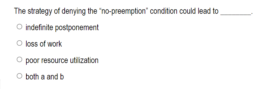 Solved The strategy of denying the "no-preemption" condition | Chegg.com