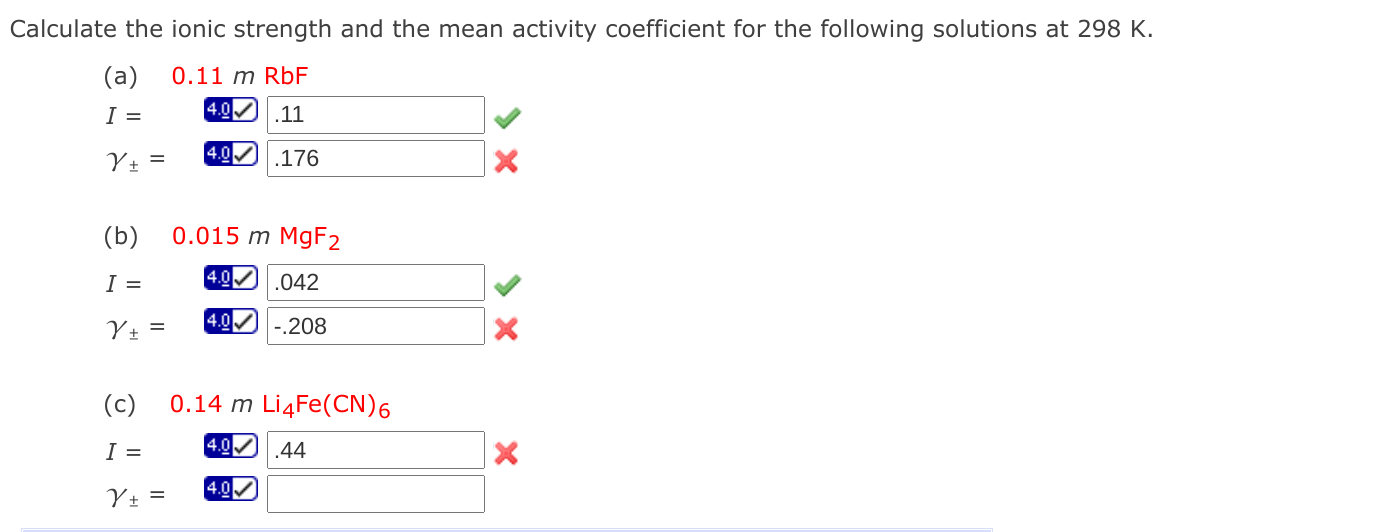Solved Calculate the ionic strength and the mean activity | Chegg.com