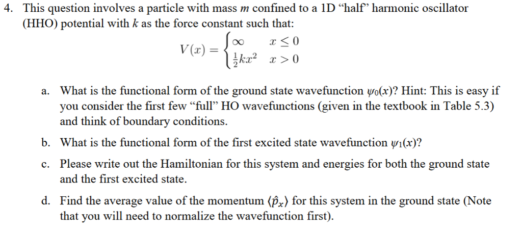 Solved This question involves a particle with mass m | Chegg.com