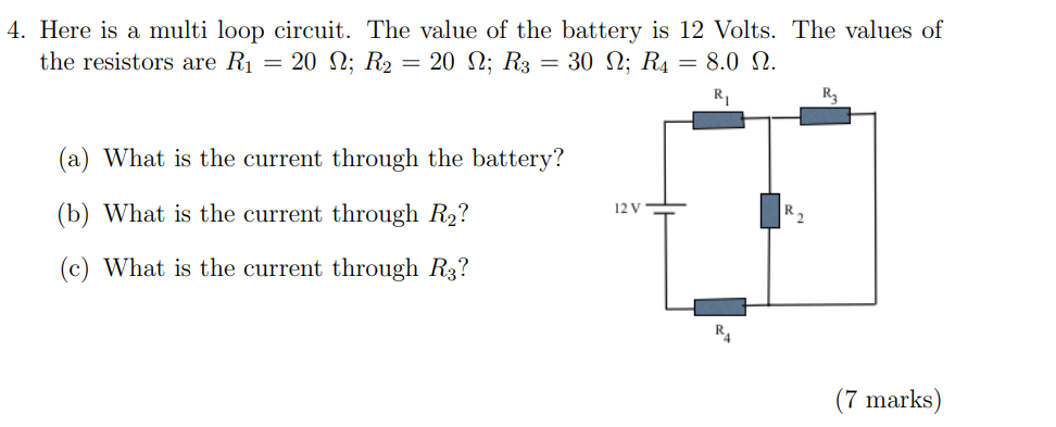 Solved Here is a multi loop circuit. The value of the | Chegg.com