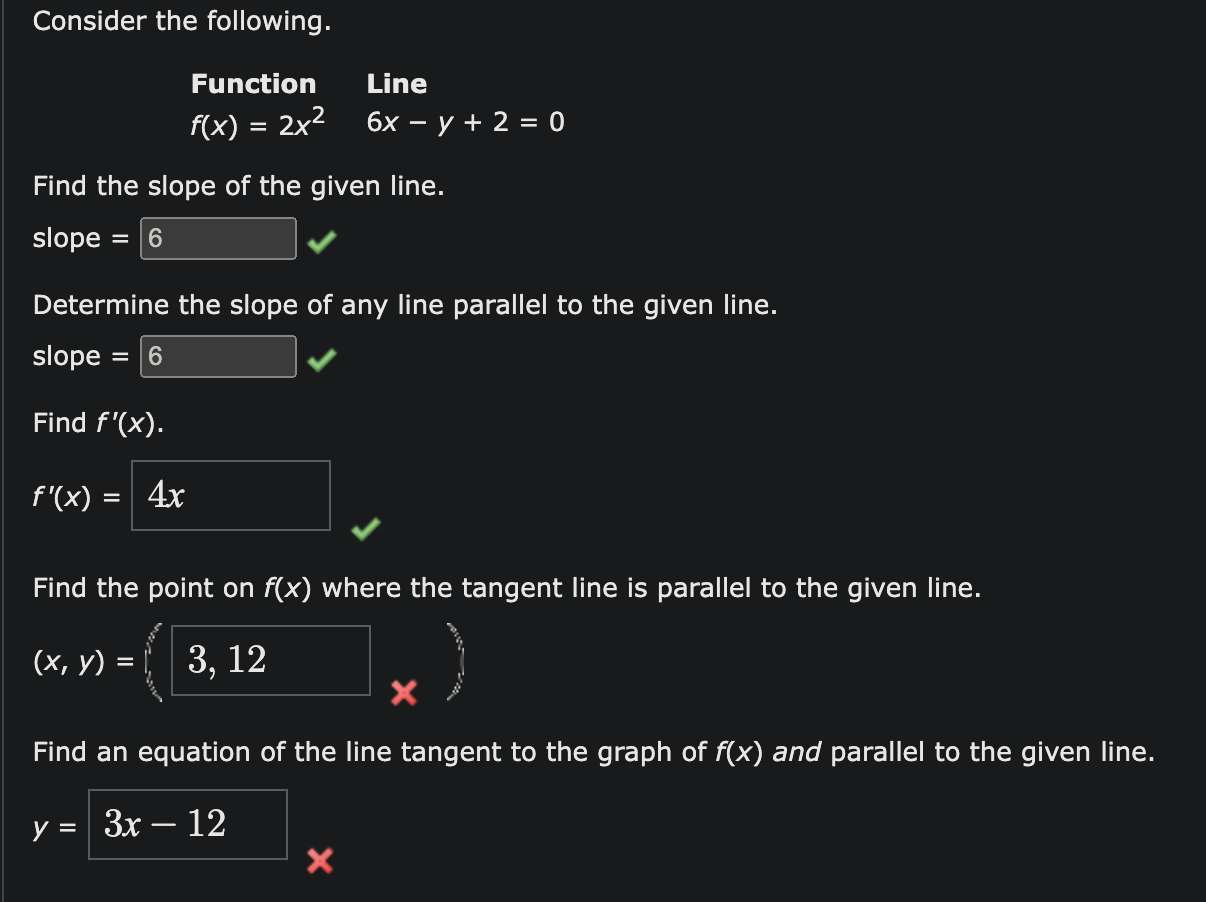 Solved Consider the following. Function Line | Chegg.com