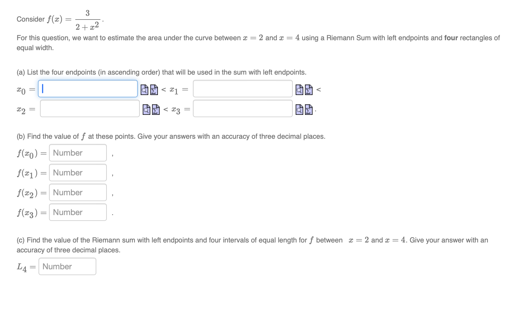 Solved Consider f(x)=2+x23. For this question, we want to | Chegg.com
