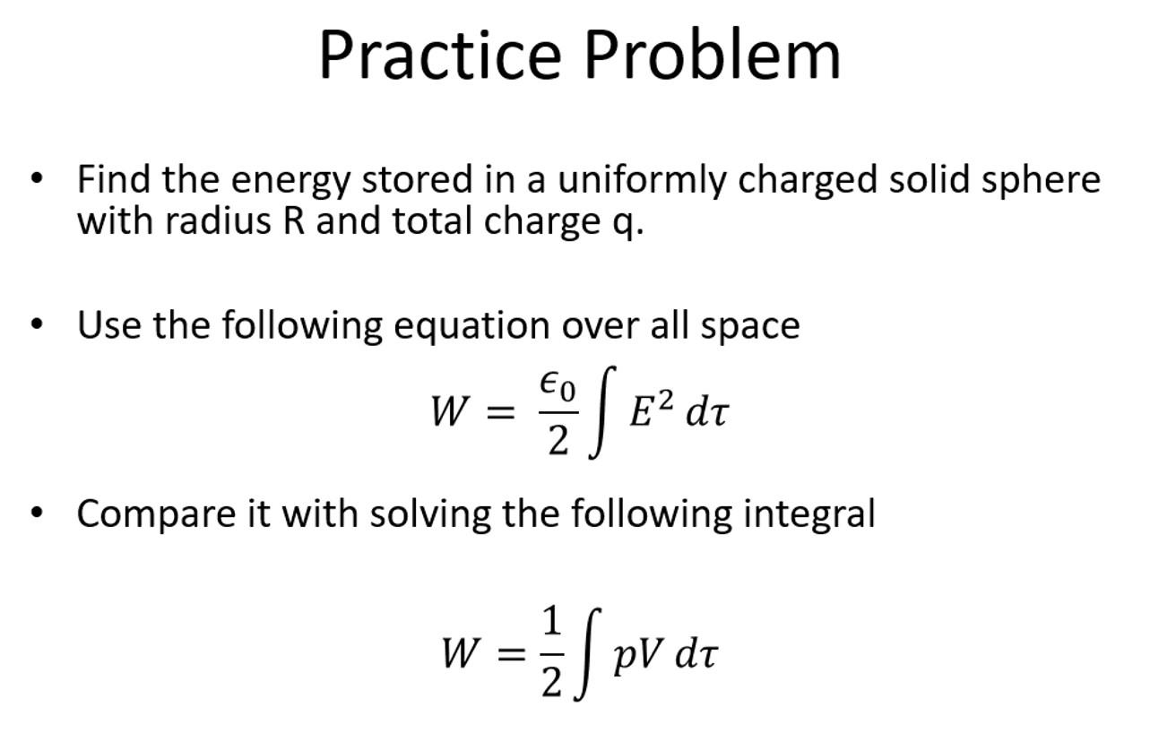 Solved Practice Problem - Find the energy stored in a | Chegg.com