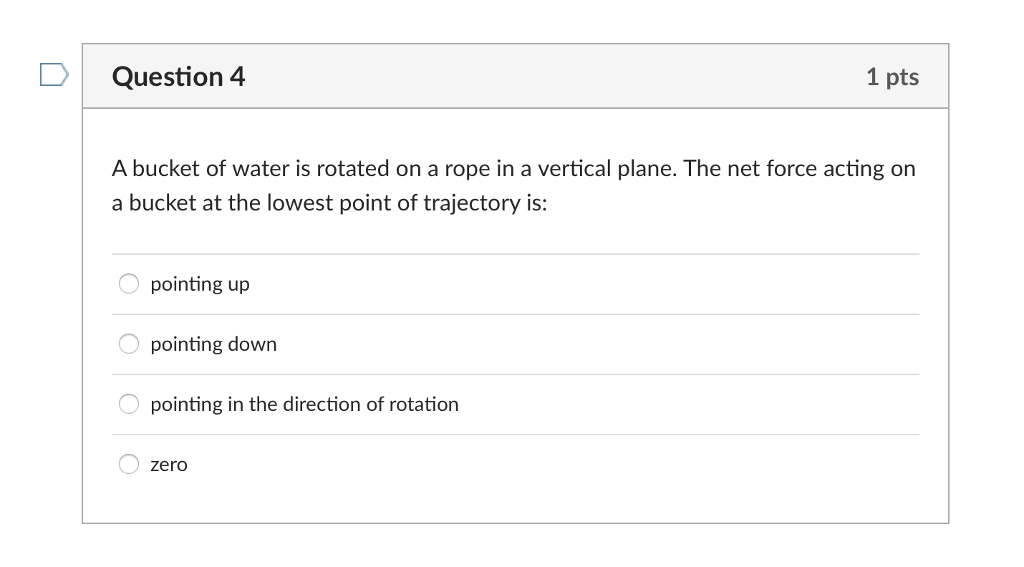 Solved A bucket of water is rotated on a rope in a vertical | Chegg.com