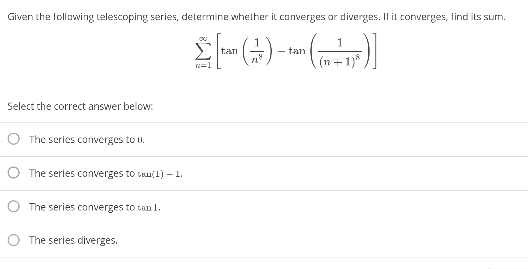 Solved Given the following telescoping series, determine | Chegg.com