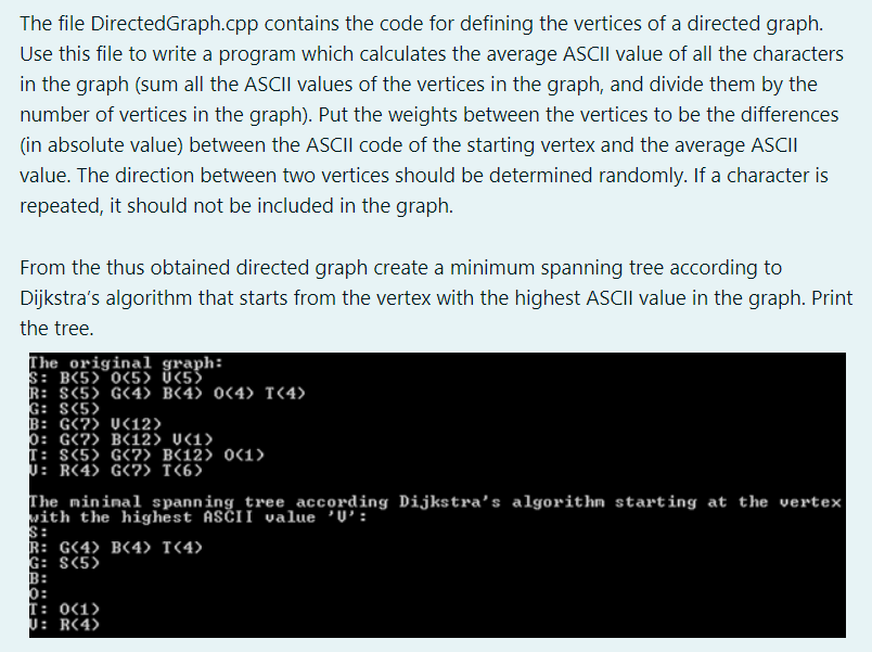 Solved The file DirectedGraph.cpp contains the code for | Chegg.com