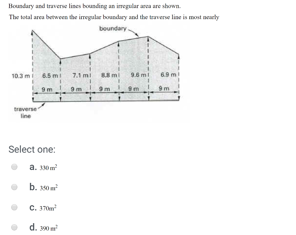 Solved Boundary and traverse lines bounding an irregular | Chegg.com