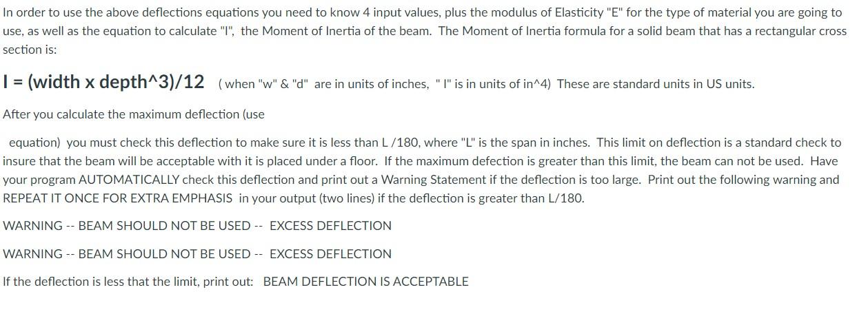 Write code using Matlab to find beam | Chegg.com