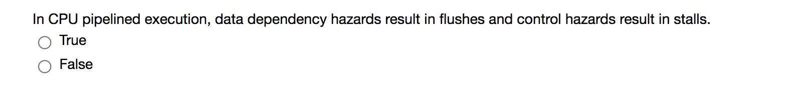 Solved In CPU pipelined execution, data dependency hazards | Chegg.com