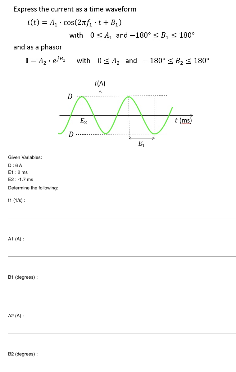 Solved Express the current as a time waveform | Chegg.com