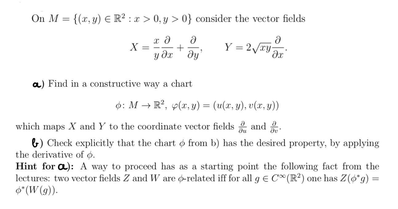 Solved On M={(x,y)inR2:x>0,y>0} ﻿consider the vector | Chegg.com