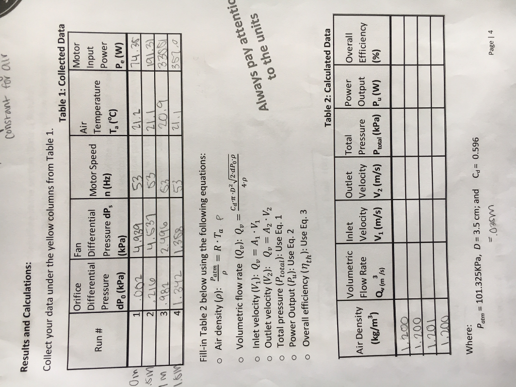 Fill in table 2 | Chegg.com