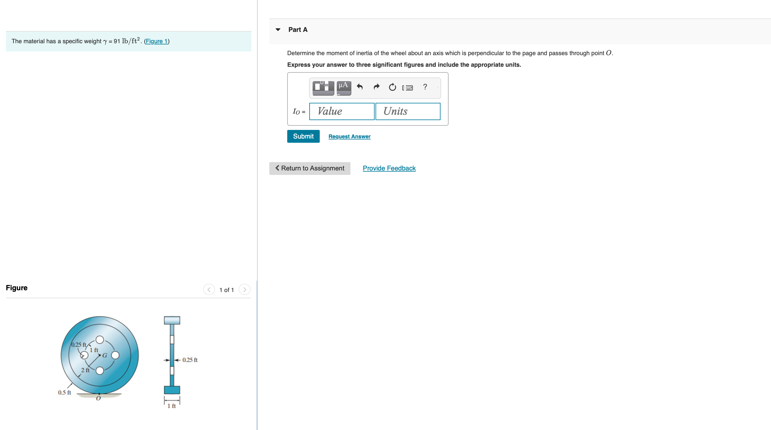 Solved The material has a specific weight γ=91lb/ft2. | Chegg.com
