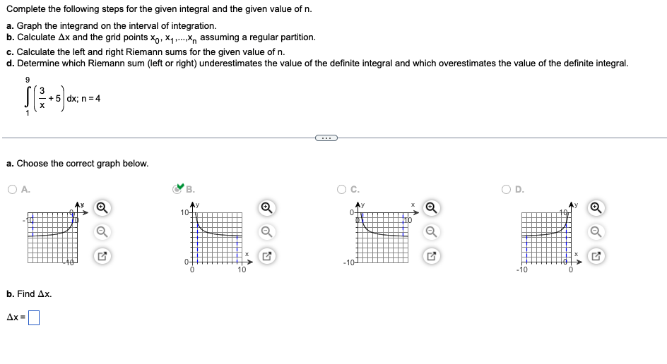 Solved Complete the following steps for the given integral | Chegg.com