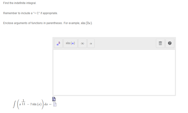 Solved Find the indefinite integral. Remember to include a " | Chegg.com