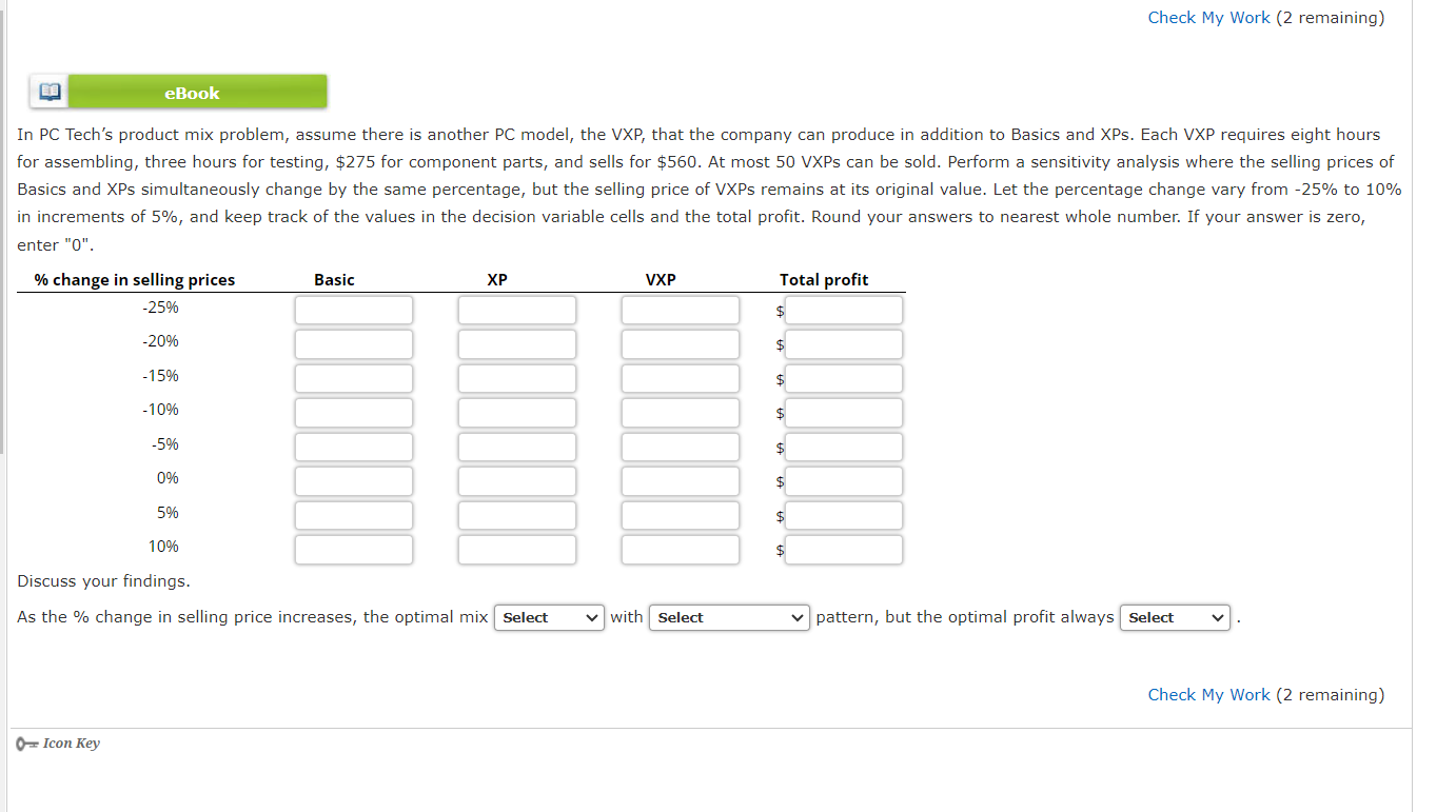 In PC Tech's product mix problem, assume there is | Chegg.com