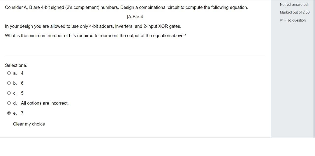 Solved Not yet answered Consider A, B are 4-bit signed (2's | Chegg.com