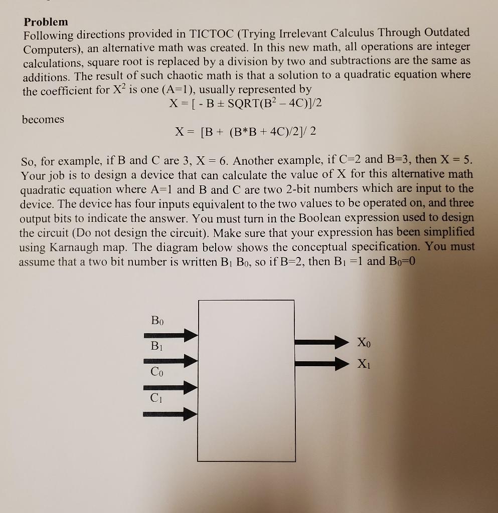 Solved Problem Following directions provided in TICTOC | Chegg.com