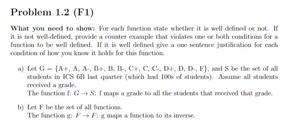 Solved Problem 1.2 (F1)What you need to show: For each | Chegg.com