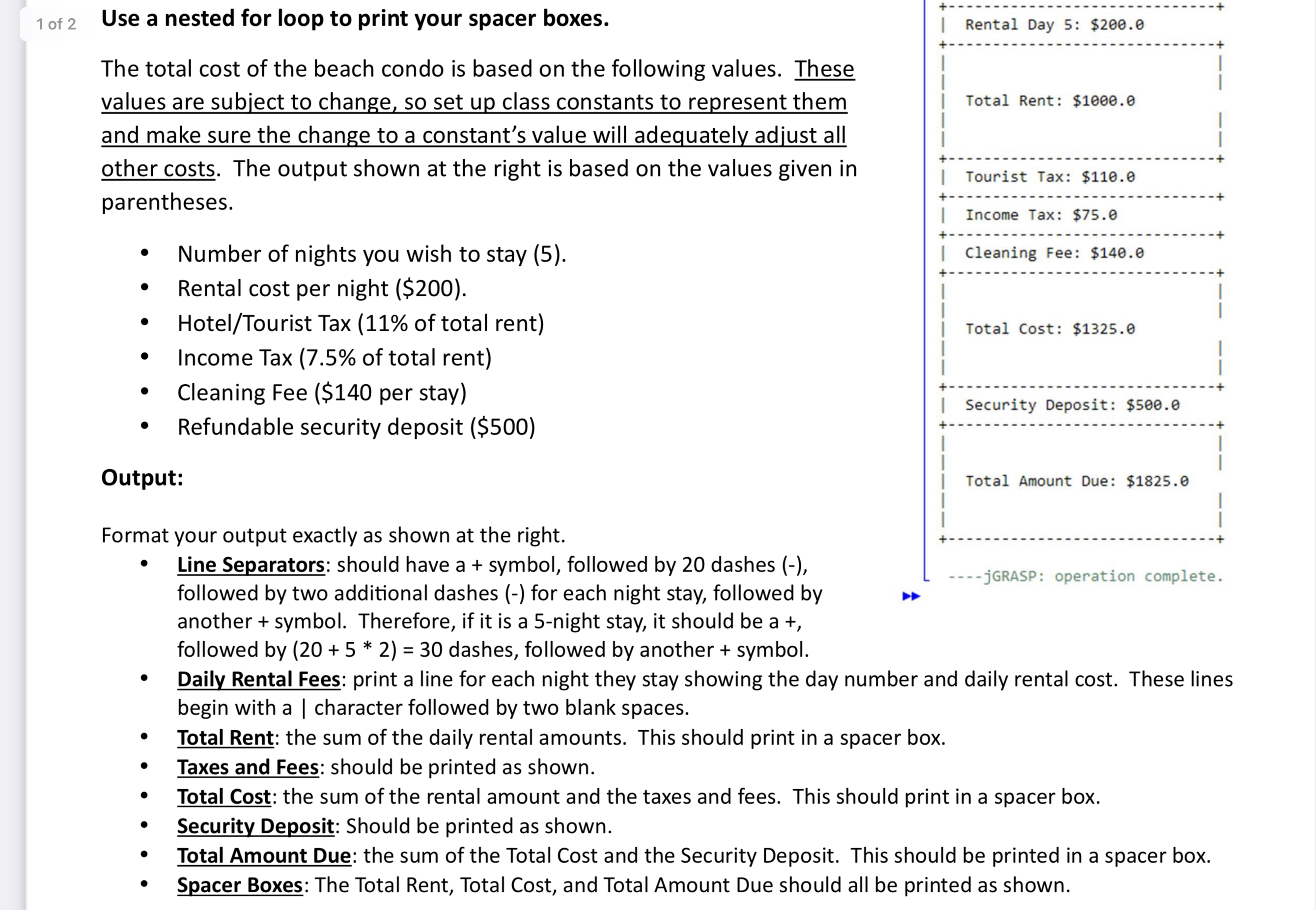 Solved Write a java program that calculates the total cost | Chegg.com