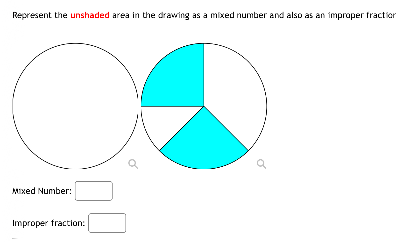 Solved Represent the unshaded area in the drawing as a mixed | Chegg.com